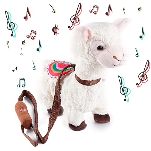 Think Gizmos Boppin, Shakin, Walking Llama Toy. Plush Musical Dancing Toy - Robotic Walk Along Animal for Boys & Girls Aged 3,4,5,6,7,8,9,10