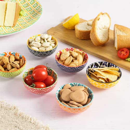 Metahom Ceramic Dipping Bowls, Dipping Sause Dish for Soy Sauce, 3 Inch Mini Bowl Set for Condiments, Sushi, Appetizers, Side Dish, Set of 6