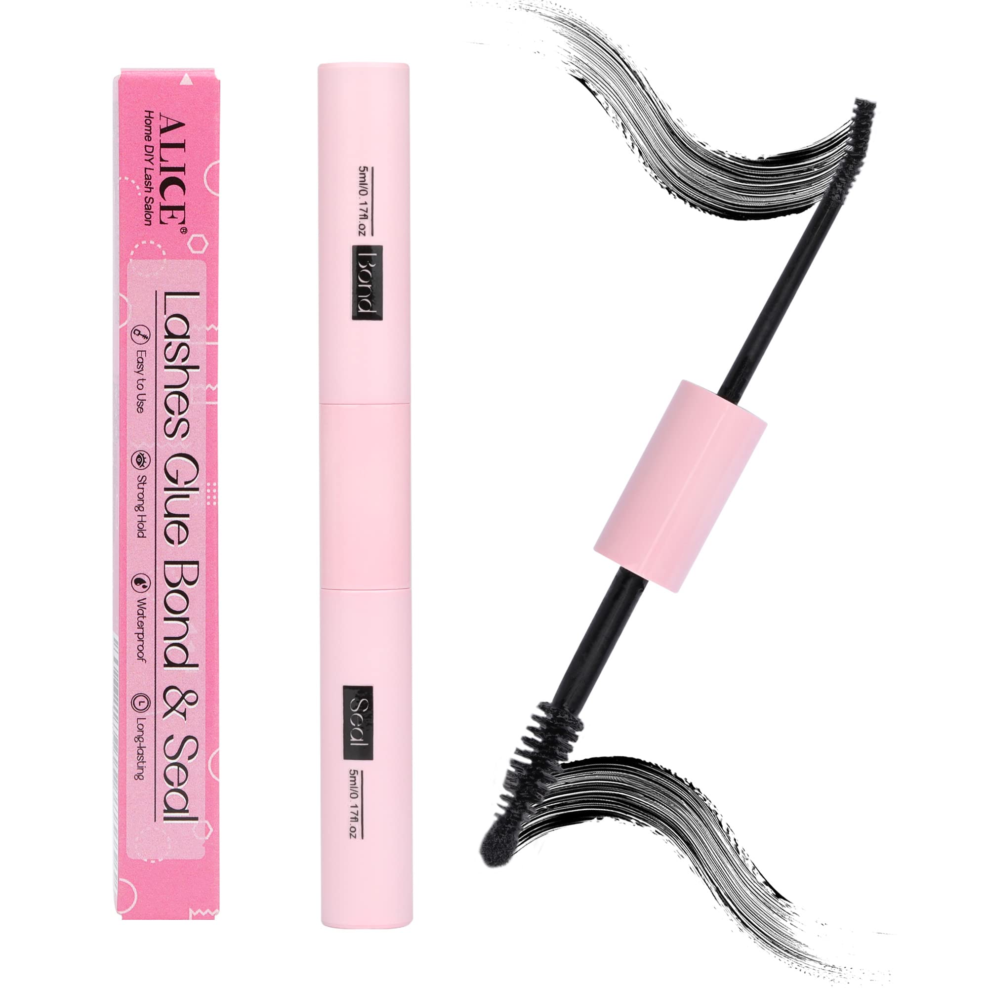 Cluster Lashes Glue Bond and Seal for DIY Lash Extension Strong Hold Long Lasting Waterproof Clump-resistant Eyelashes Glue (5ml×2)