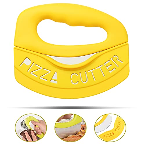 niceeshop Pizza Cutter, Pizza Knife sharp stainless steel blade, easy-to-clean and safe slicer with cover, for pizza lovers-a warm gift for mom.