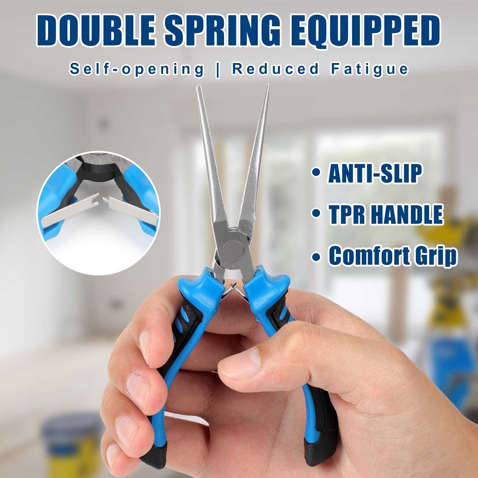 COMOWARE 6 Pcs Mini Pliers Set, Multi-function Pliers Tool Set, Mini Needle Nose Pliers, Linesman Pliers, Long Nose Pliers, Bent Nose Pliers, Diagonal Pliers, End Cutting Pliers, for Electronic Repair