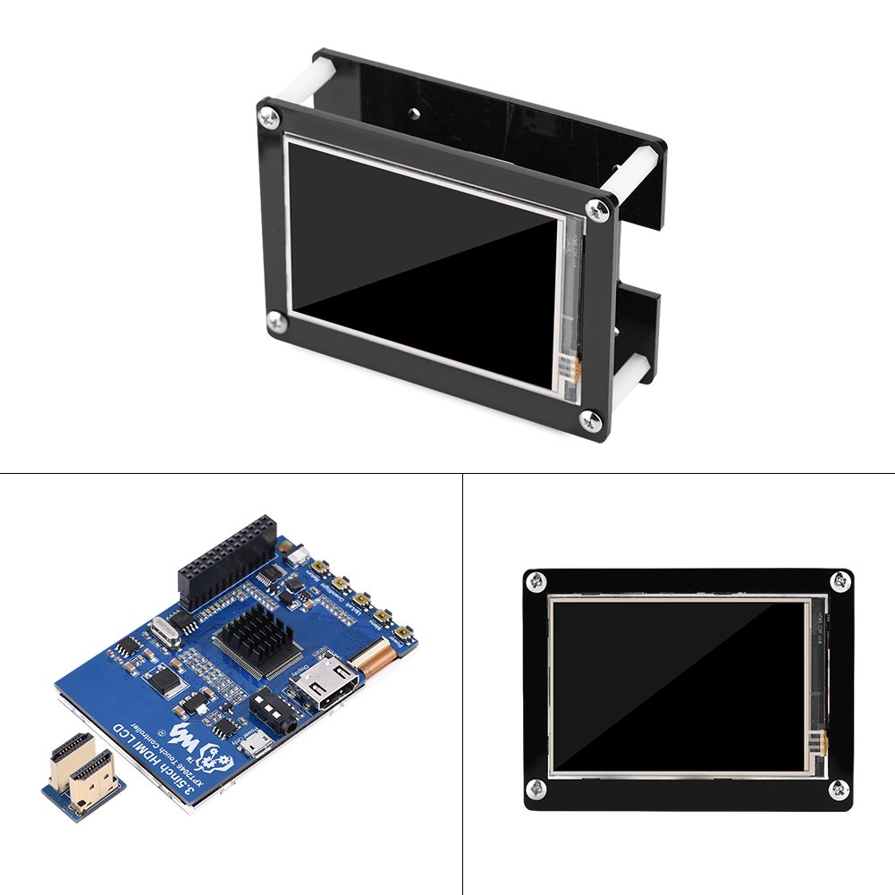 Bewinner 3.5inch HDMI LCD for Raspberry Pi, 1080P IPS 60fps 3.5 inch HDMI LCD Screen Display for Raspberry Pi + Black Acrylic Case, 320x480~1920x1080 Adjustable Resolution