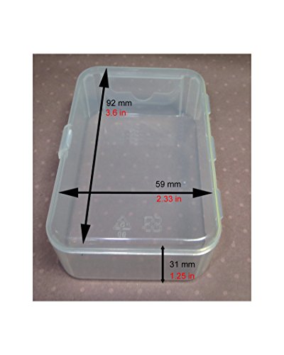 Maymom Small Plastic Box with Hinged Lid for Small Parts, Crafts, Beads, Jewelry and Watch Parts (12 Boxes, Clear)