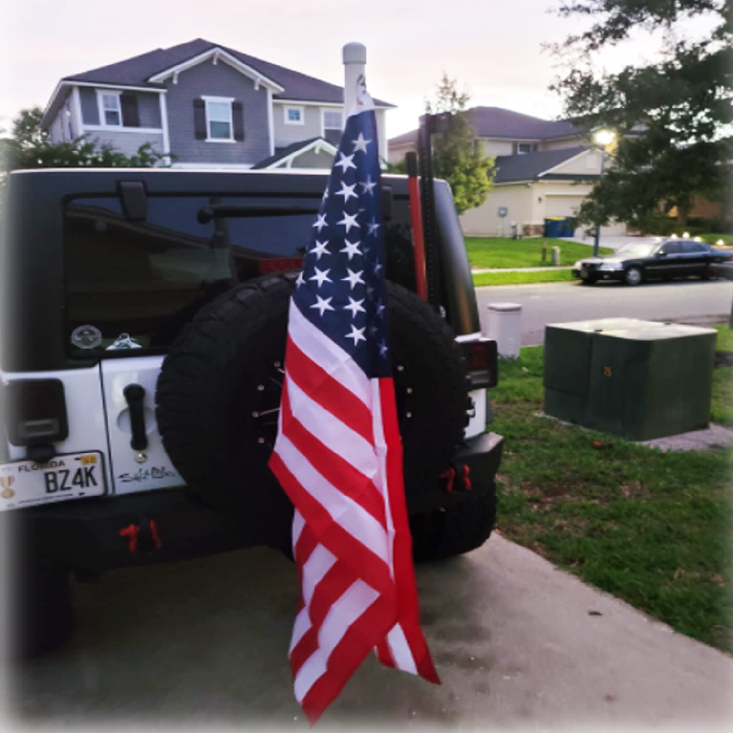 Bestong Hitch Mount Flag Holder for 2" Hitch Receivers | Universal Compatibility & Anti-Wobble Screws Included