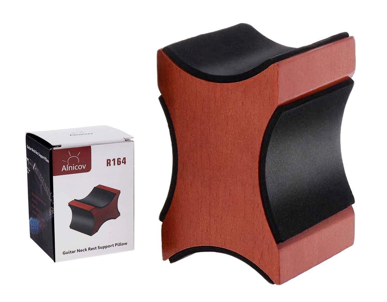 Guitar Neck Rest, Electric Acoustic & Bass Guitar Support Pillow for Changing Strings, String Instrument Wooden Neck Craddle, Luthier Repair Setup Tool 3.74x2.48x2.4inch, Burgundy