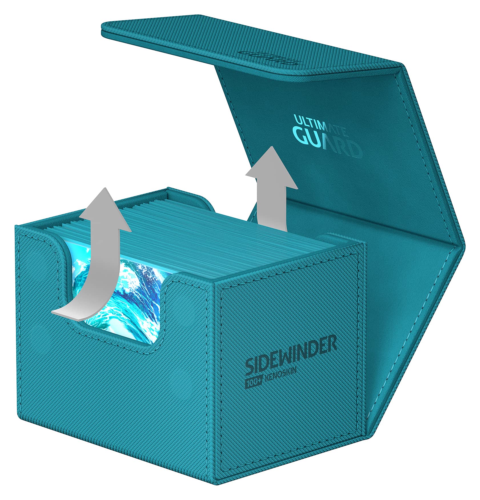 Ultimate Guard Sidewinder 100+, Deck Box for 100 Double-Sleeved TCG Cards, Petrol, Magnetic Closure & Microfiber Inner Lining for Secure Storage