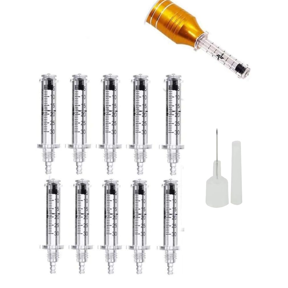 Disposable 0.3 & 0.5ml Empty Ampoule Nozzle -Non Invasive- Disposable Accessories Parts - without Hydrating Hyaluronic Acid Filler (10pcs 0.3ml Empty Ampoule Nozzle + 1 pc Adapter)