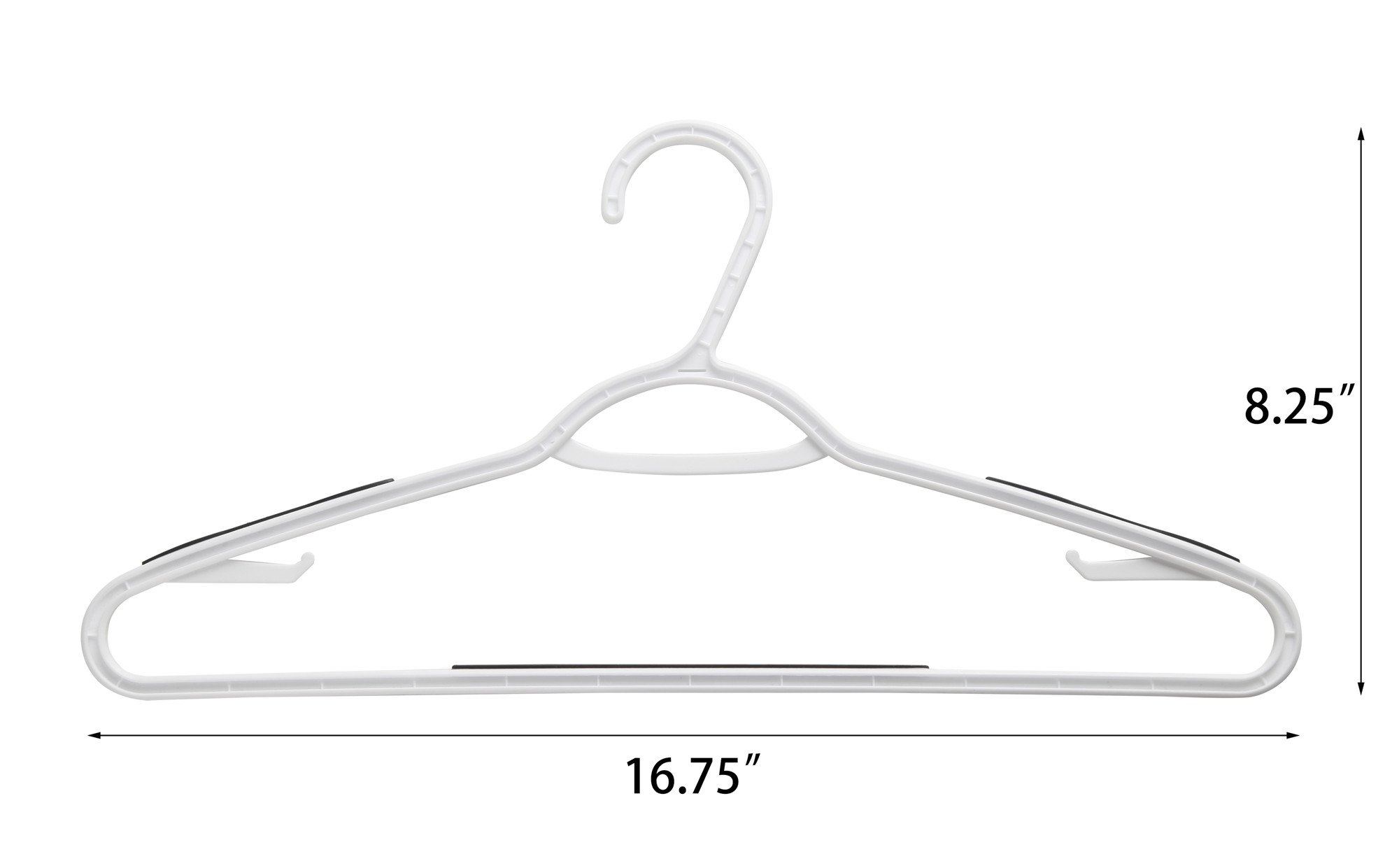 Finnhomy 50 Pack Plastic Hangers, Clothes Hangers with Non-Slip Pads, Space Saving Easy Slide Organizer, Clothes Hanger for Bedroom Closet Wardrobe, Great for Shirts, Pants, Scarves