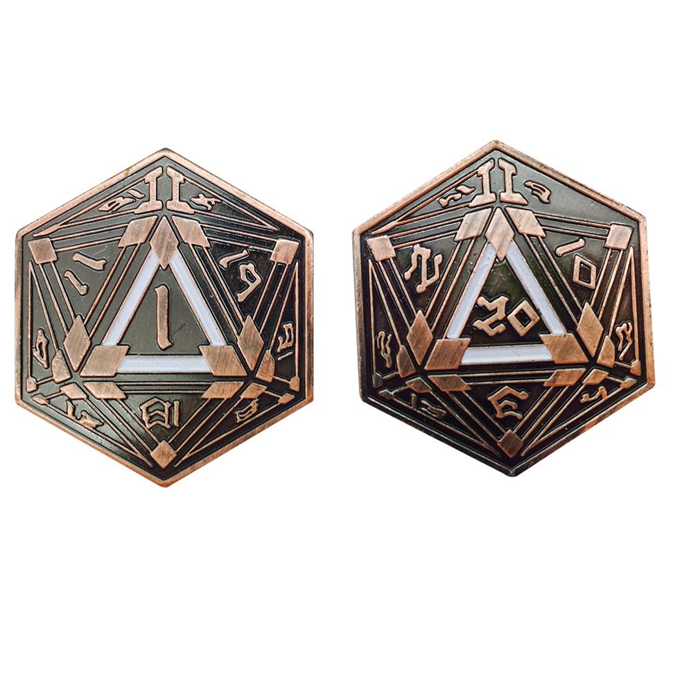 Metal Crit / Fail Copper Plated Coin RPG D&D Critical Fumble Novelty by Norse Foundry