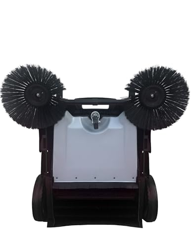Dapper Supply Walk-Behind Outdoor Hand Push Floor Sweeper - 10.5 Gallon Capacity - 36" Sweeping Width - Sweeps up to 39,500 ft² / Hour, Grey