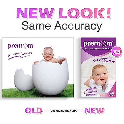 Premom Quantitative Ovulation Test Strips:Ovulation Predictor Kit with Numerical Ovulation Reader, 60 Pack Digital Ovulation Test Kit Packaging May Vary