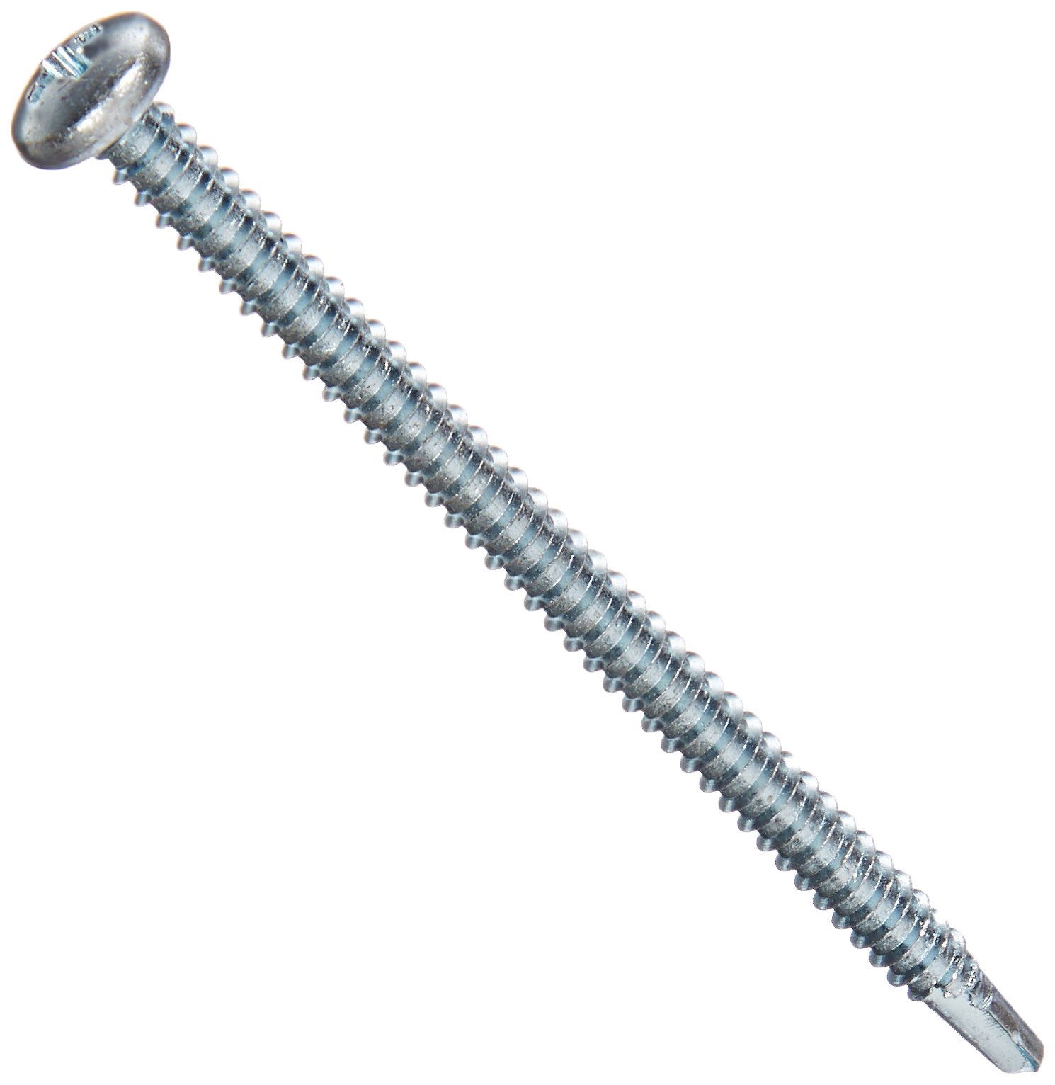 Small Parts 1048KPP Steel Self-Drilling Screw, Zinc Plated Finish, Pan Head, Phillips Drive, #3 Drill Point, #10-16 Thread Size, 3" Length (Pack of 50)