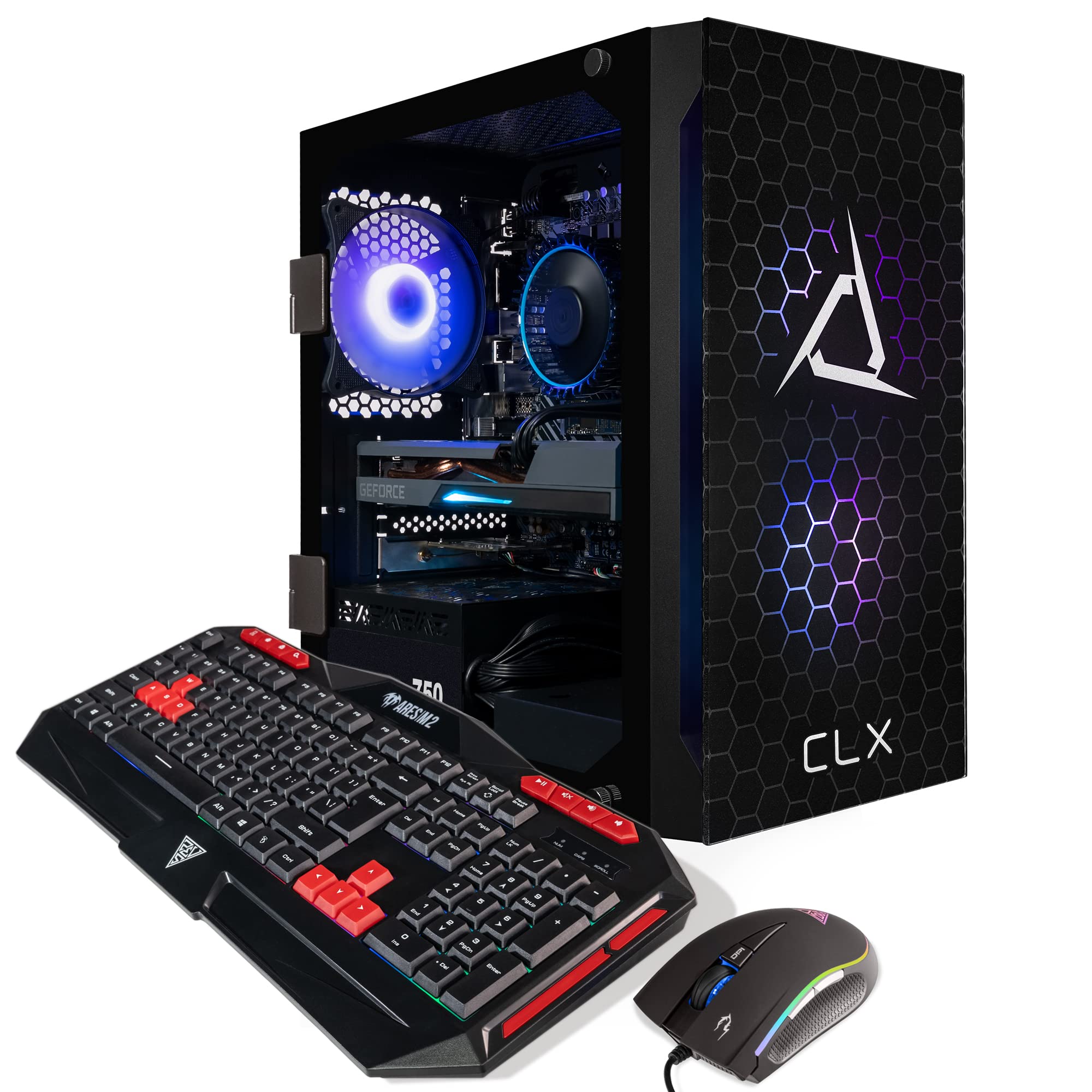 CLX Set Gaming Desktop - Intel Core i7 12700F 2.1GHz 12-Core Processor, 16GB DDR4 Memory, GeForce RTX 3060 Ti 8GB GDDR6 Graphics, 500GB SSD, 2TB HDD, WiFi, Windows 11 Home 64-bit