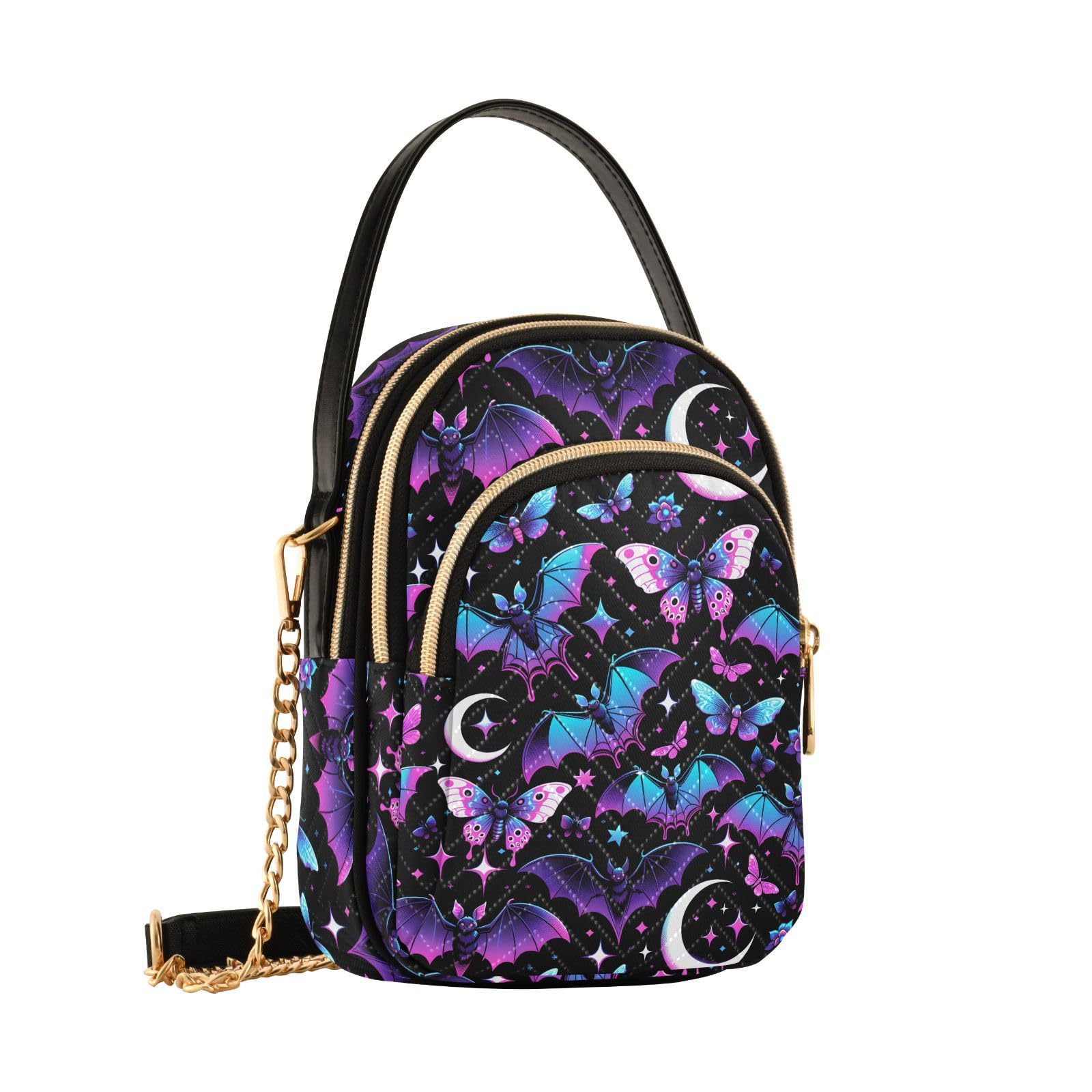 MNSRUU Leather Crossbody Bag Hummingbird Oil Painting Cell Phone Pouch Wallet with Credit Card Slots Small Shoulder Bag