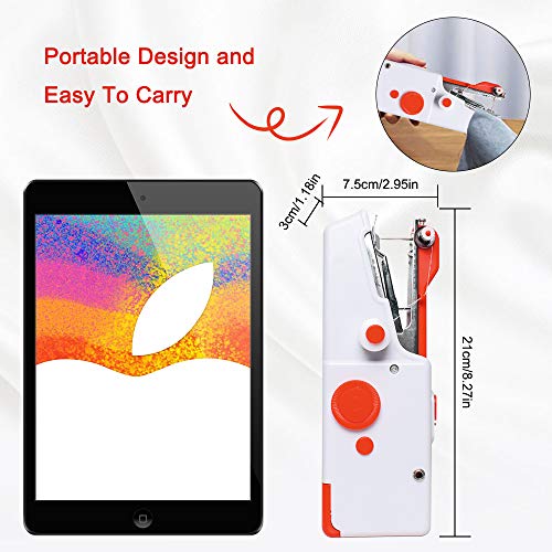 Handheld Sewing Machine, Mini Portable Electric Sewing Machine for Adult, Fast Stitch Suitable for Fabrics, Clothes, DIY Home Travel