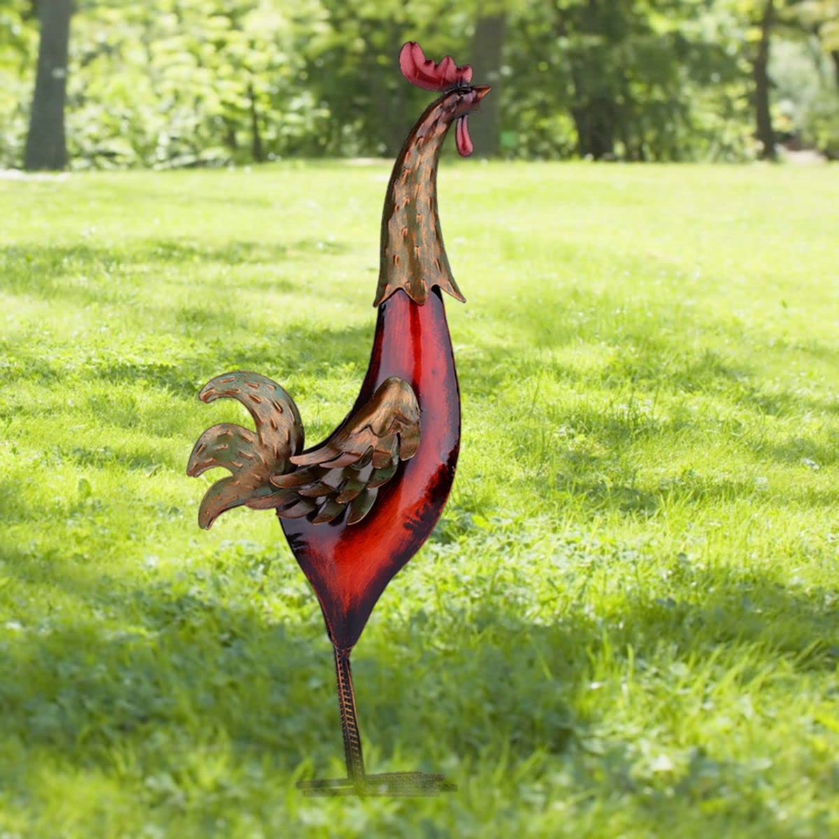 Metal Sculpture Multicolor Iron Rooster Home Furnishing Crafts