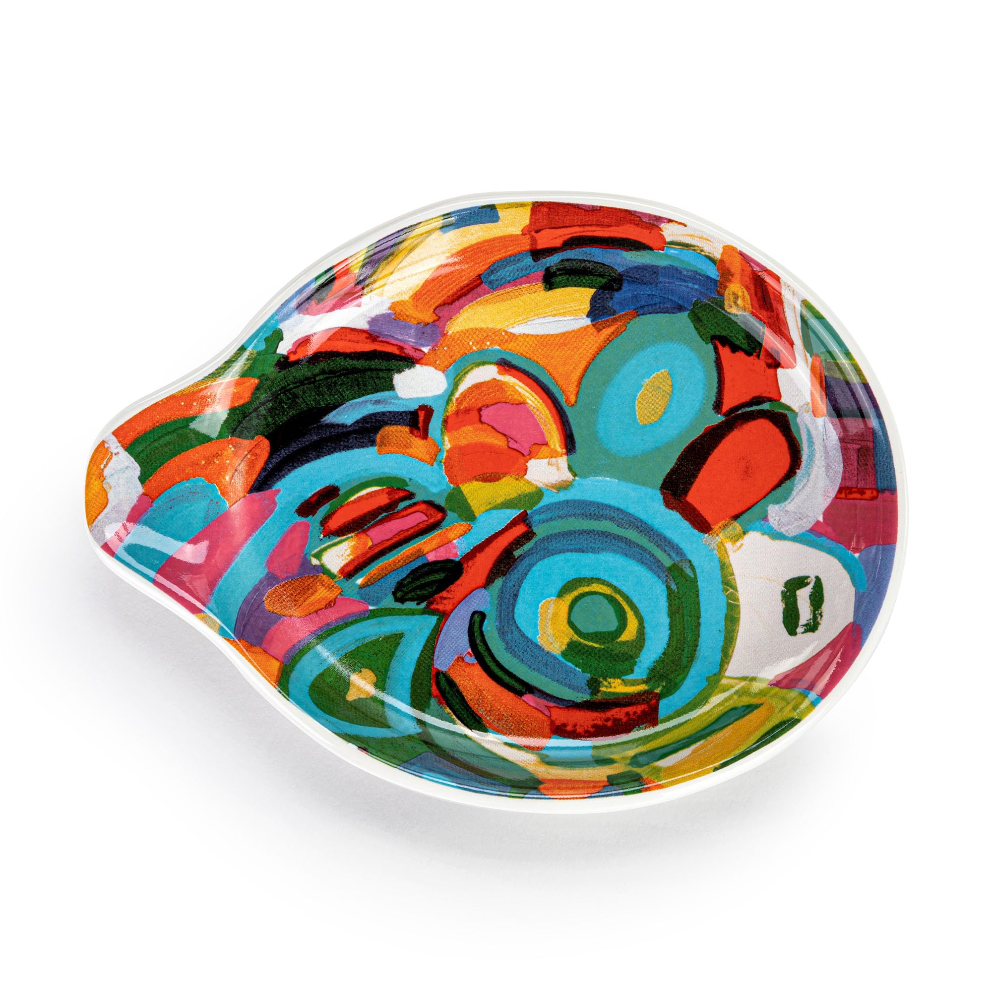 DEMDACO ArtLifting Acrylic On Canvas 91 Bold Abstract Pattern Multicolor 4.5 x 6 Stoneware Spoon Rest Holder