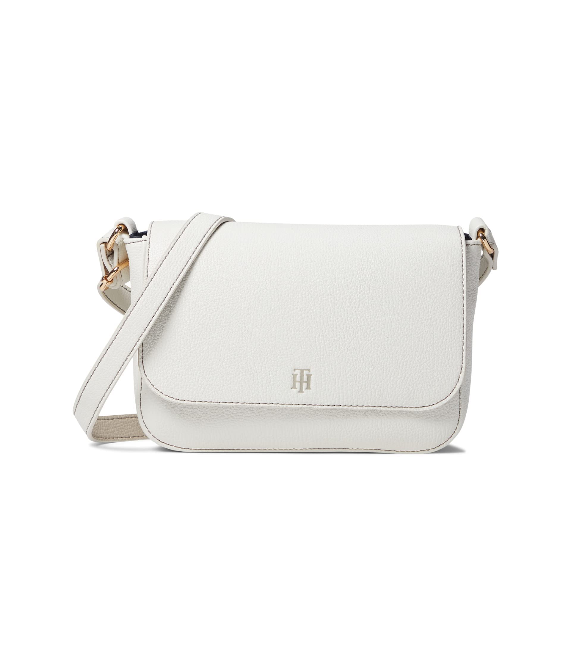 Tommy Hilfiger Lynn II Flap Crossbody Pebble PVC Ecru One Size