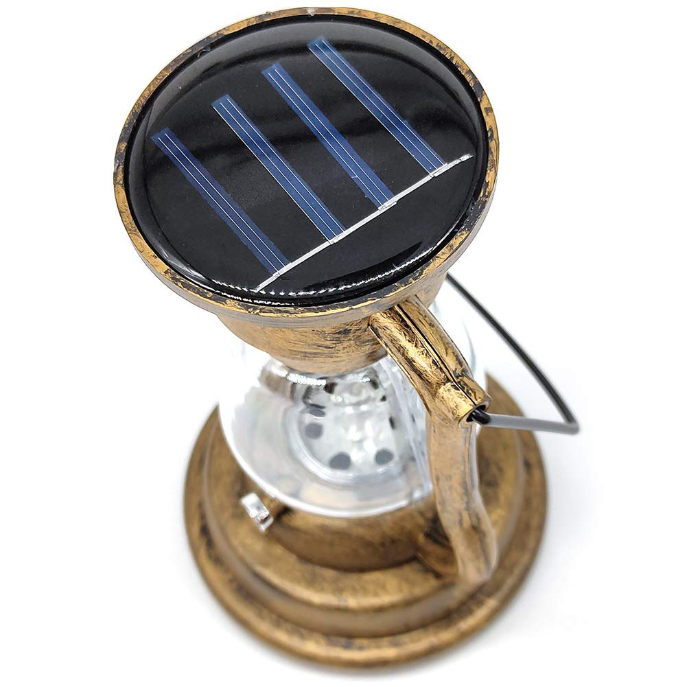 BEYST Solar Hanging Candle Light,Retro Antique LED Oil Lamp Hurricane Miners Lantern for Garden Tree Table Reading Camping(Warm White Light)