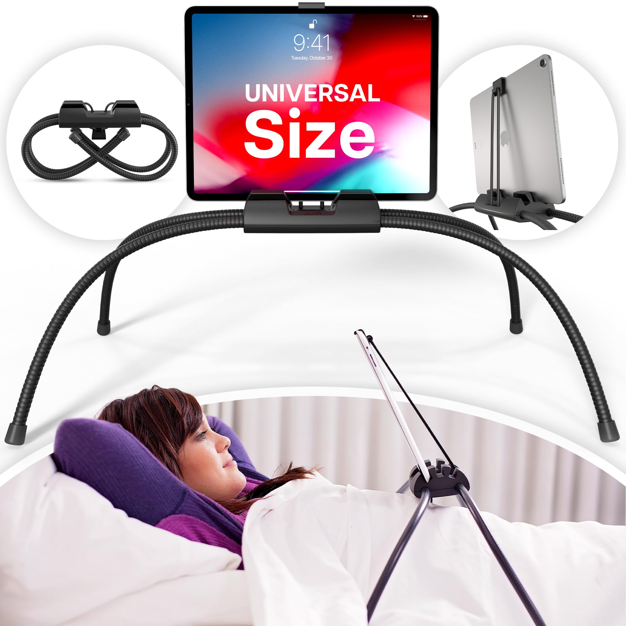 Tablift iPad Holder for Bed - Flexible Universal Tablet Stand - Mount - Bed or Table