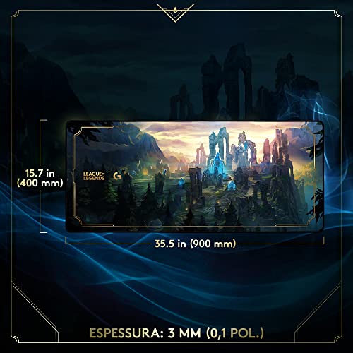 Logitech G840 XL Cloth Gaming Mouse Pad - 0.12 in Thin, Stable Rubber Base, Performance-Tuned Surface, Official League of Legends Edition