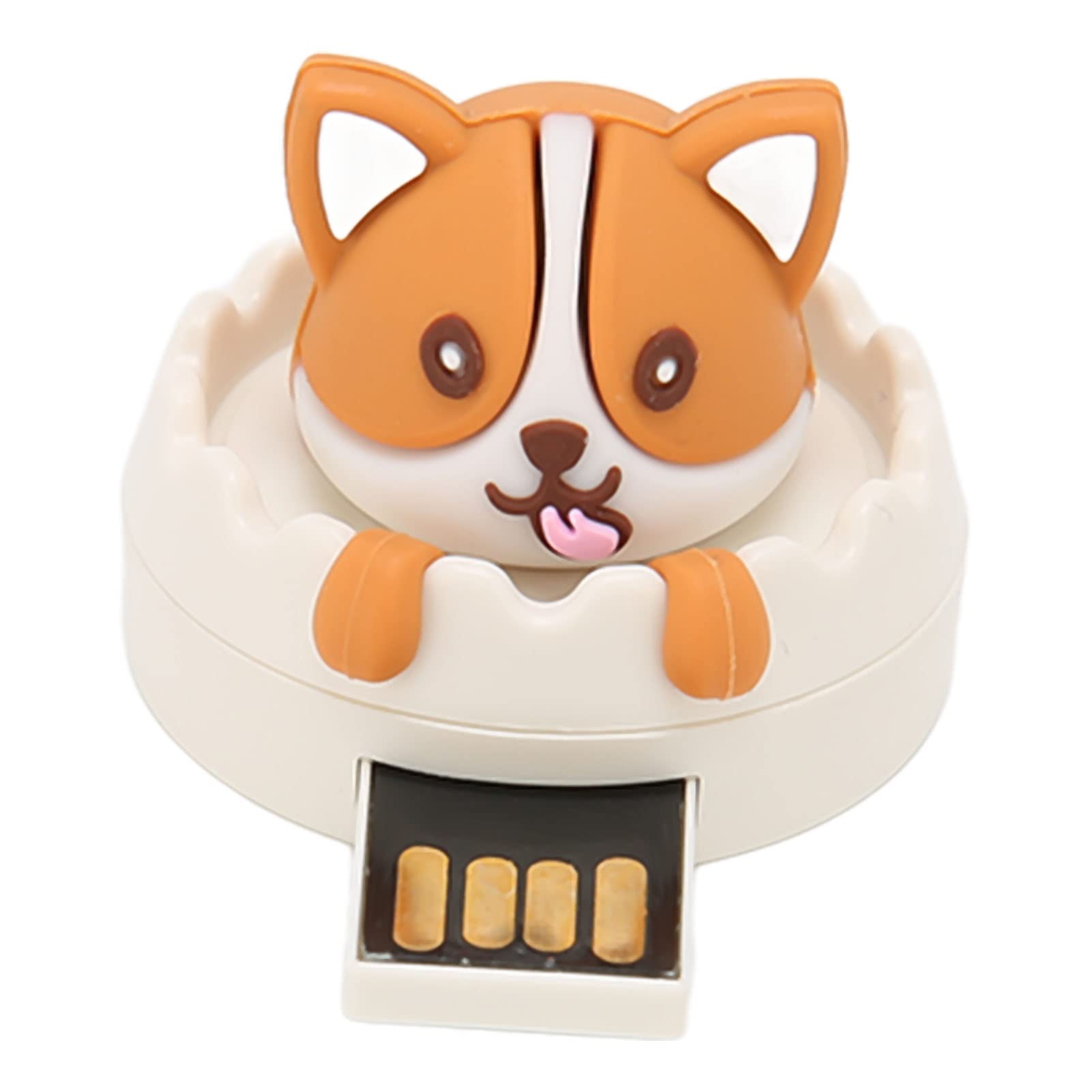 Cartoon Memory Stick, Cute Dog U Disk USB Interface AntiElectromagnetic Interference for Little Corgi + Ring Buckle 64GB