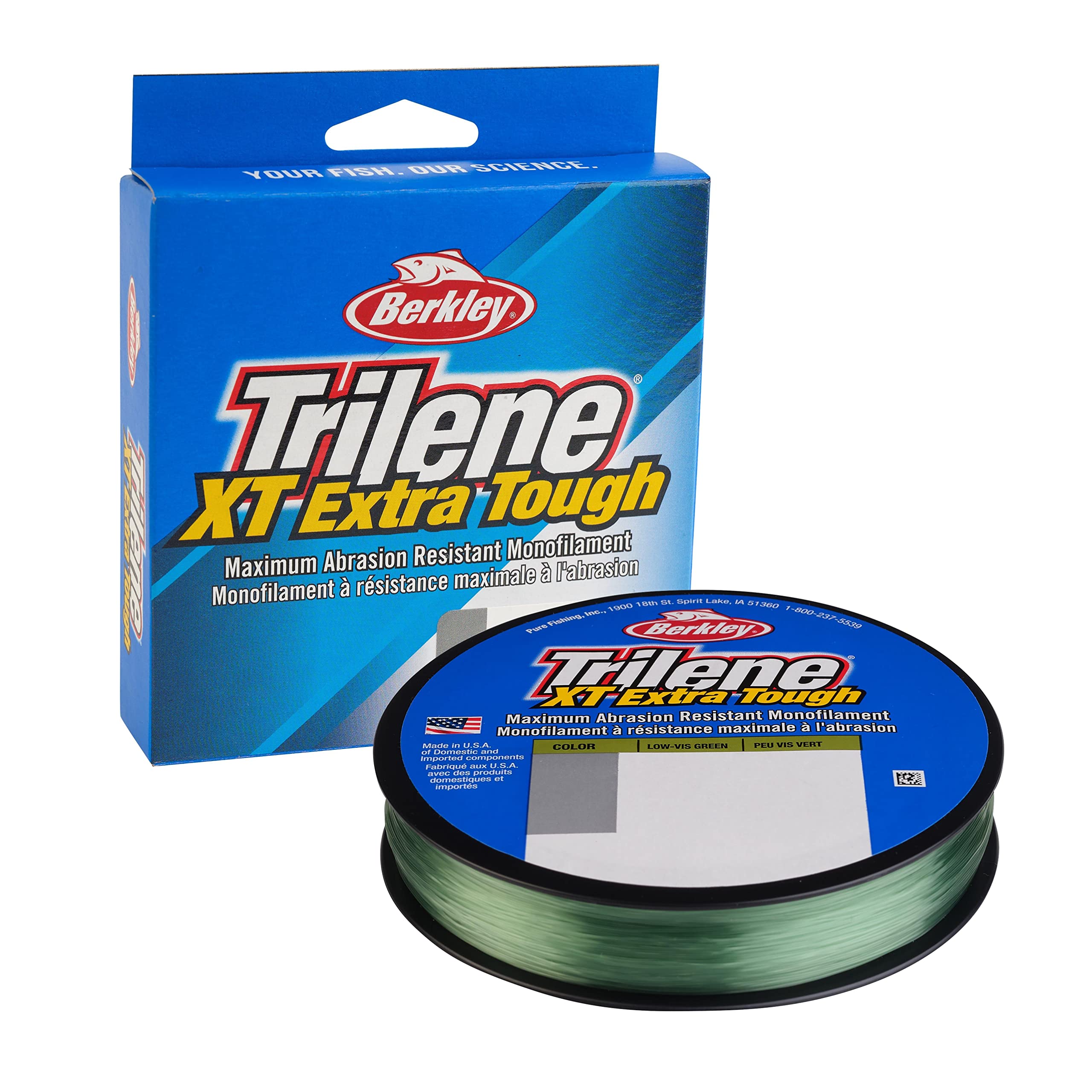 Berkley TrileneĀ® XTĀ®, Low-Vis Green, 4lb | 1.8kg, 330yd | 301m Monofilament Fishing Line, Suitable for Saltwater and Freshwater Environments