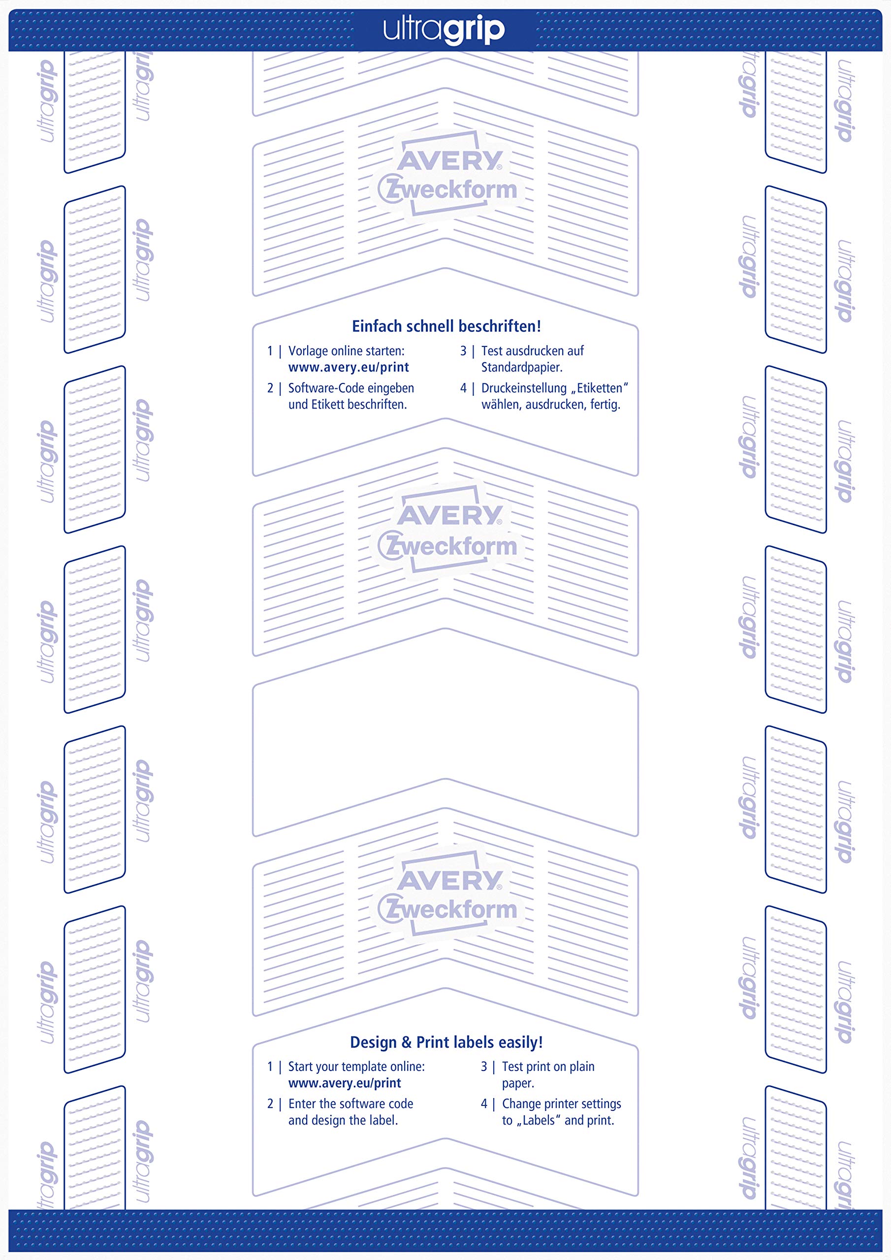 Avery Zweckform 6170 Labels 64 x 36 mm Quick-Peel 25 Sheets