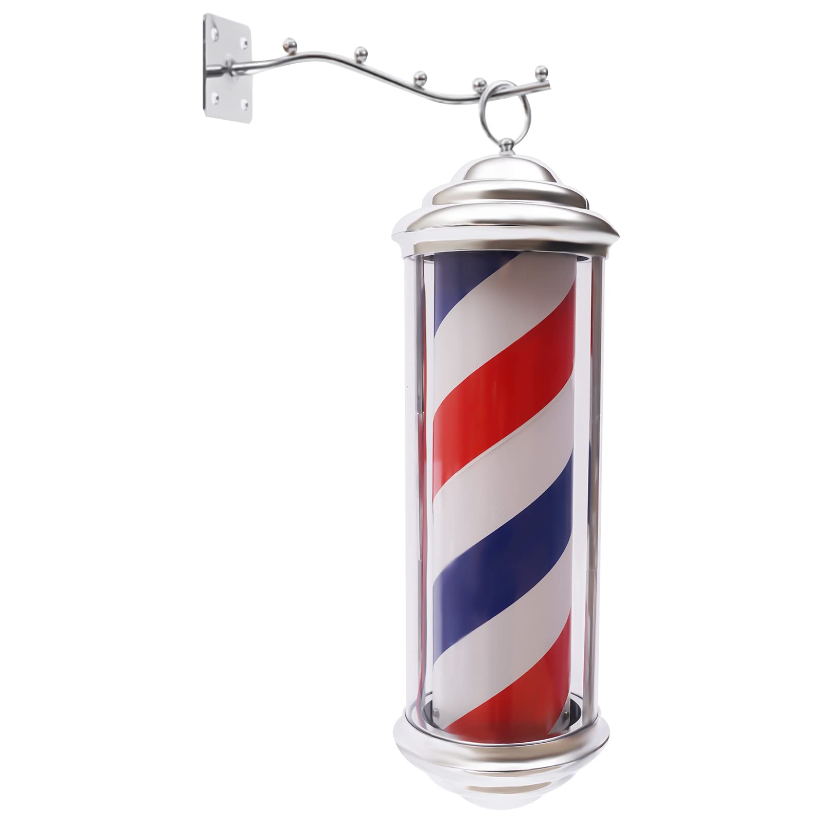 CNCEST 5.7 * 13.7inch Barber Shop Salon Sign Light,Red White Blue Stripes Rotating Pole Sign Light,For Beauty Spa Store/Barber Shop