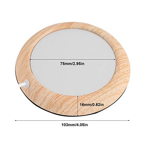 Creative USB Wood Insulation Grain Cup Heat Beverage Mug Mat Warmer Office Tea Milk Coffee Felt Heater Pad Coaster(Bright Wooden Grain)