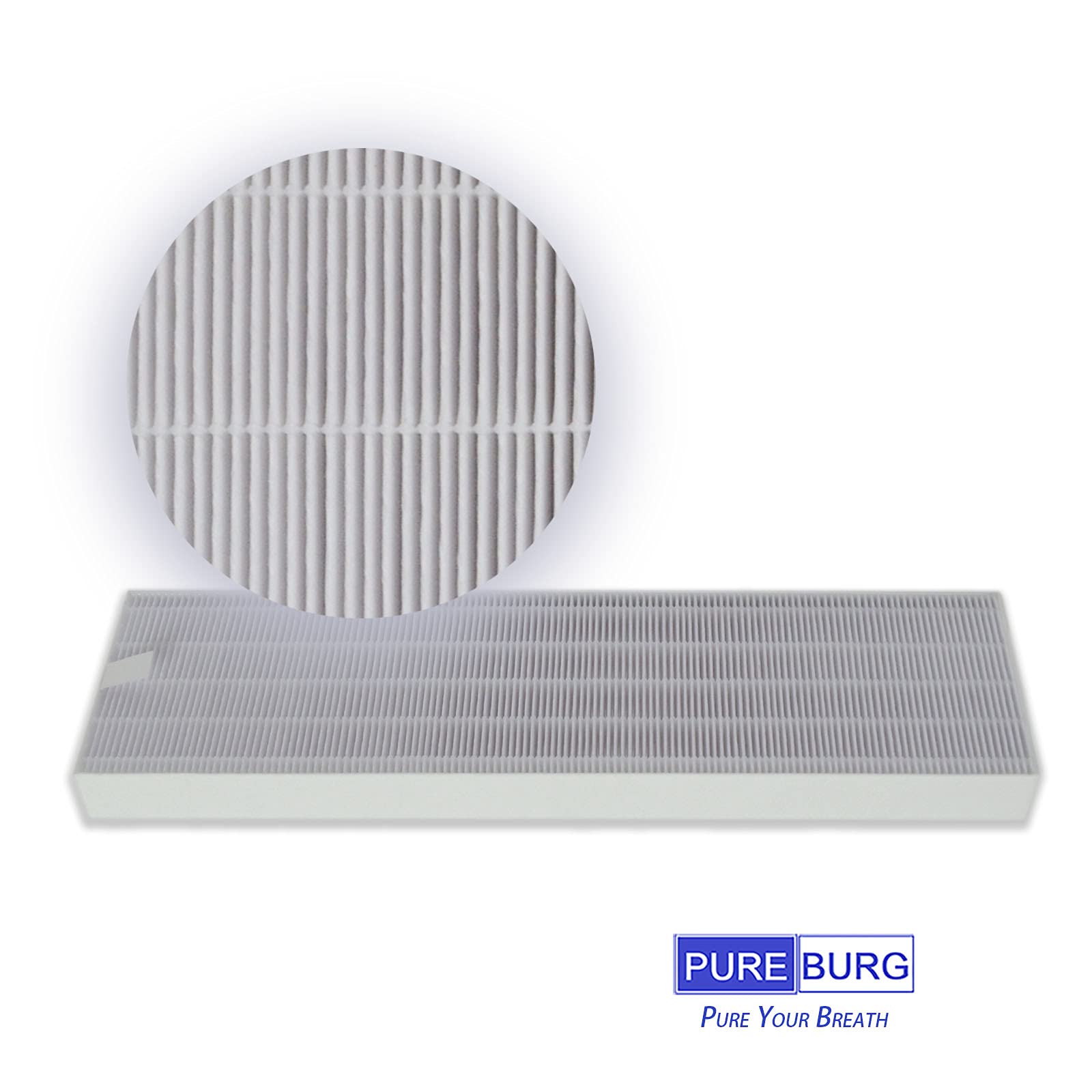 PUREBURG YY350 Replacement Filter Set Compatible with Lasko LP300 & LP450 Air Purifiers, 2 x H13 HEPA + 8 Activated Carbon Pre-Filters Air Clean Dust VOCs Odor