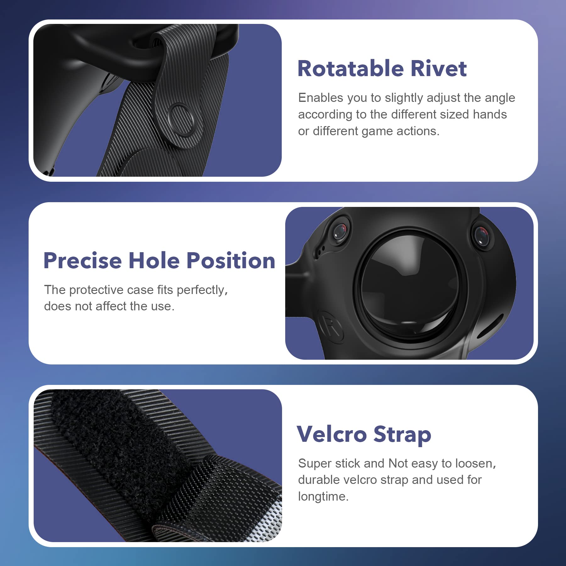 Controller Grips and Silicone Lens Cover Compatible with Meta Quest Pro Accessories Bundles Adjustment Leather Hand Knuckle Straps No Blocked Charging