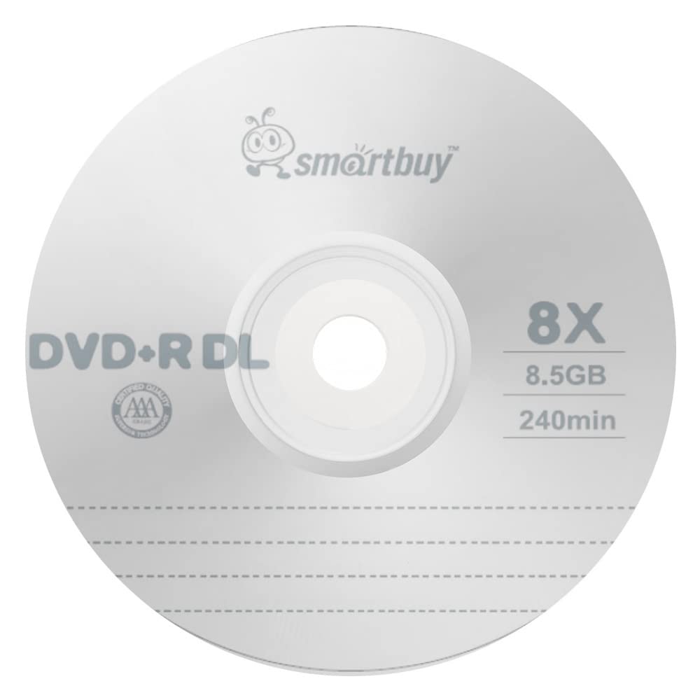 Smart Buy Logo 200 Pack DVD Plus R DVD+r Dl 8.5gb 8X Double Layer Blank Data Record 200 Discs Spindle