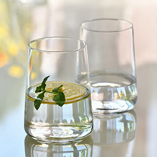 Krosno Water Glasses | Set of 6 | 16.6 fl oz | Water Drinks Juices | Infinity Collection | Elegant design | Lead-free Glass | Home Restaurants Parties | Dishwasher safe | Gift Idea | Made in EU