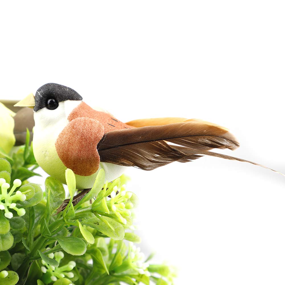 Takefuns 12 Pcs Artificial Foam Feather Bird, Mini Sparrow Birds Clip on Christmas Tree Ornaments, DIY Craft for Wedding Home Garden Party Decoration