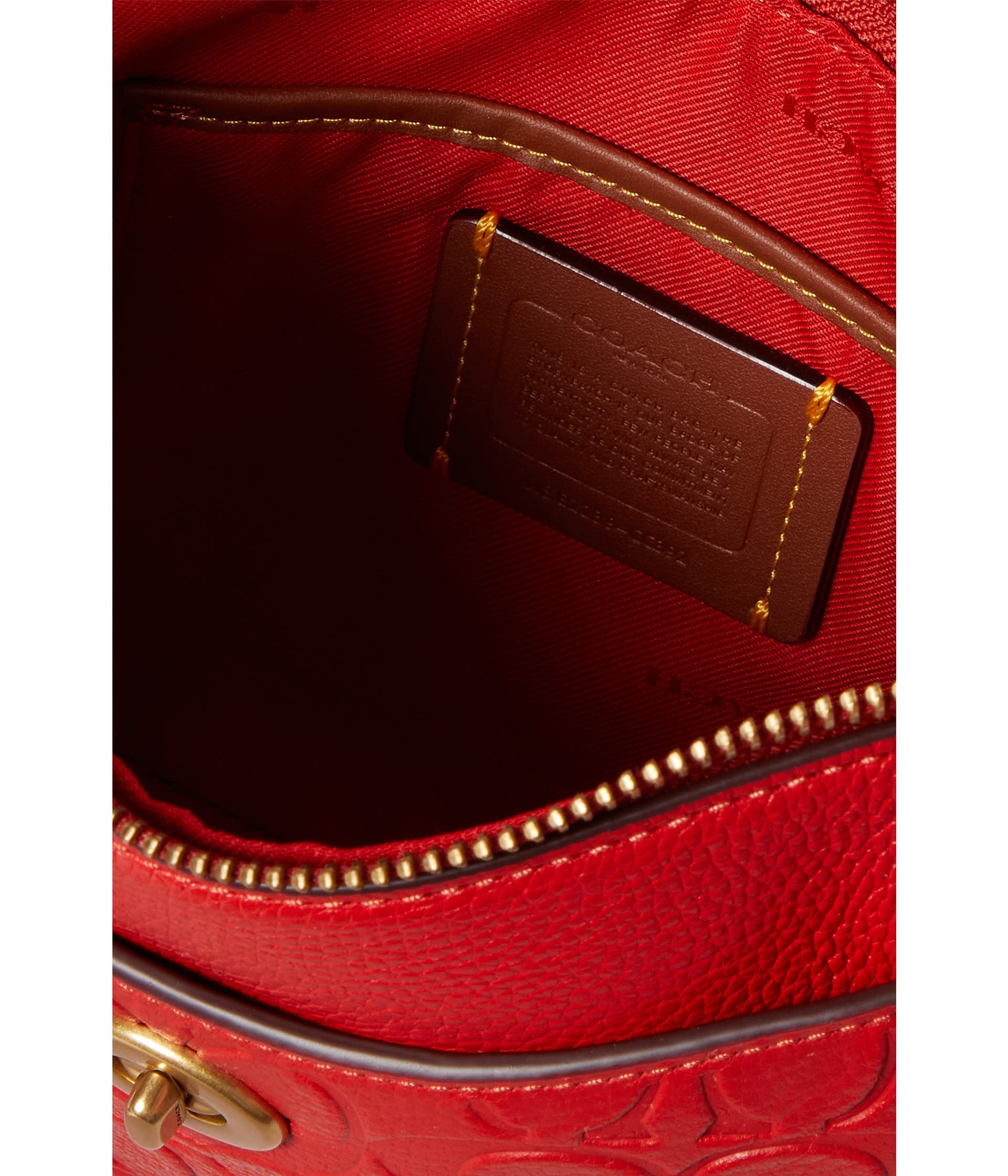 Coach Signature Leather Chaise Crossbody 19 Sport Red One Size