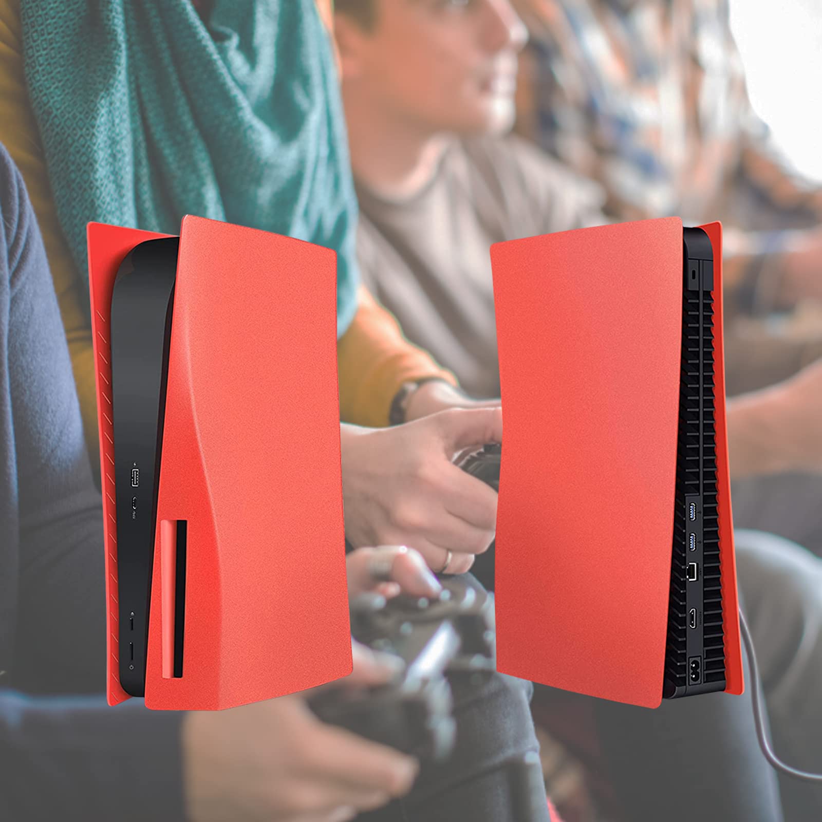 PS5 Faceplate Console Replacement Cover for Disk Console DOBEWINGDELOU Face Plate Shell Hard Shockproof Skin Case for PlayStation 5 Disc Console ABS Anti-Scratch Dustproof Replacement Plate Red