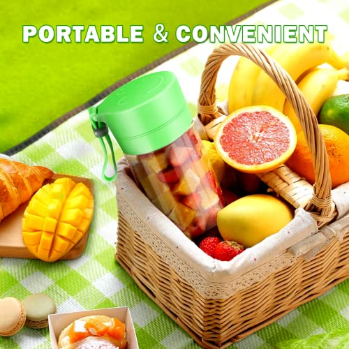 Portable Blender for Shakes and Smoothies,6 Blades Juicer Cup for USB Rechargeable,Personal Blender with One Touche Operation,Blender Shake Smoothie for Kitchen,Travel and Sport