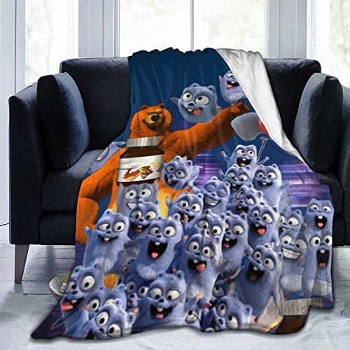 Grizzy Lemmings Cozy Flannel Blanket Sofa Couch Bed Living Room Decor Throw Blanket Soft for Kids Adult