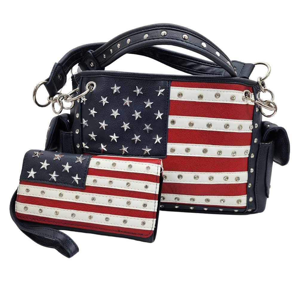 USA Flag Handbags Thin Blue Line Purses Thin Red Line Handbags (USA-Thin-Blue-Line-Purse&Wallet)