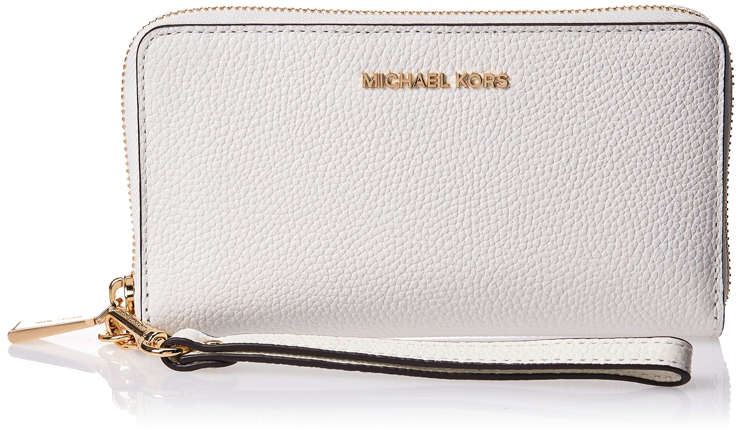 Michael Kors Pebbled Leather Smartphone Wallet Wristlet - Optic White