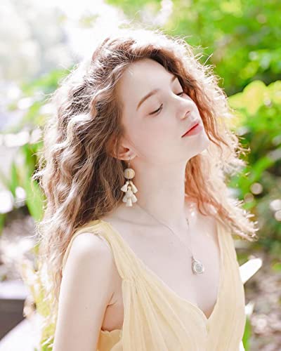 Bohemian Layered Tassel Earrings - Handmade Tiered Tassel Dangle Earrings with Wooden ball for Sister, Lover