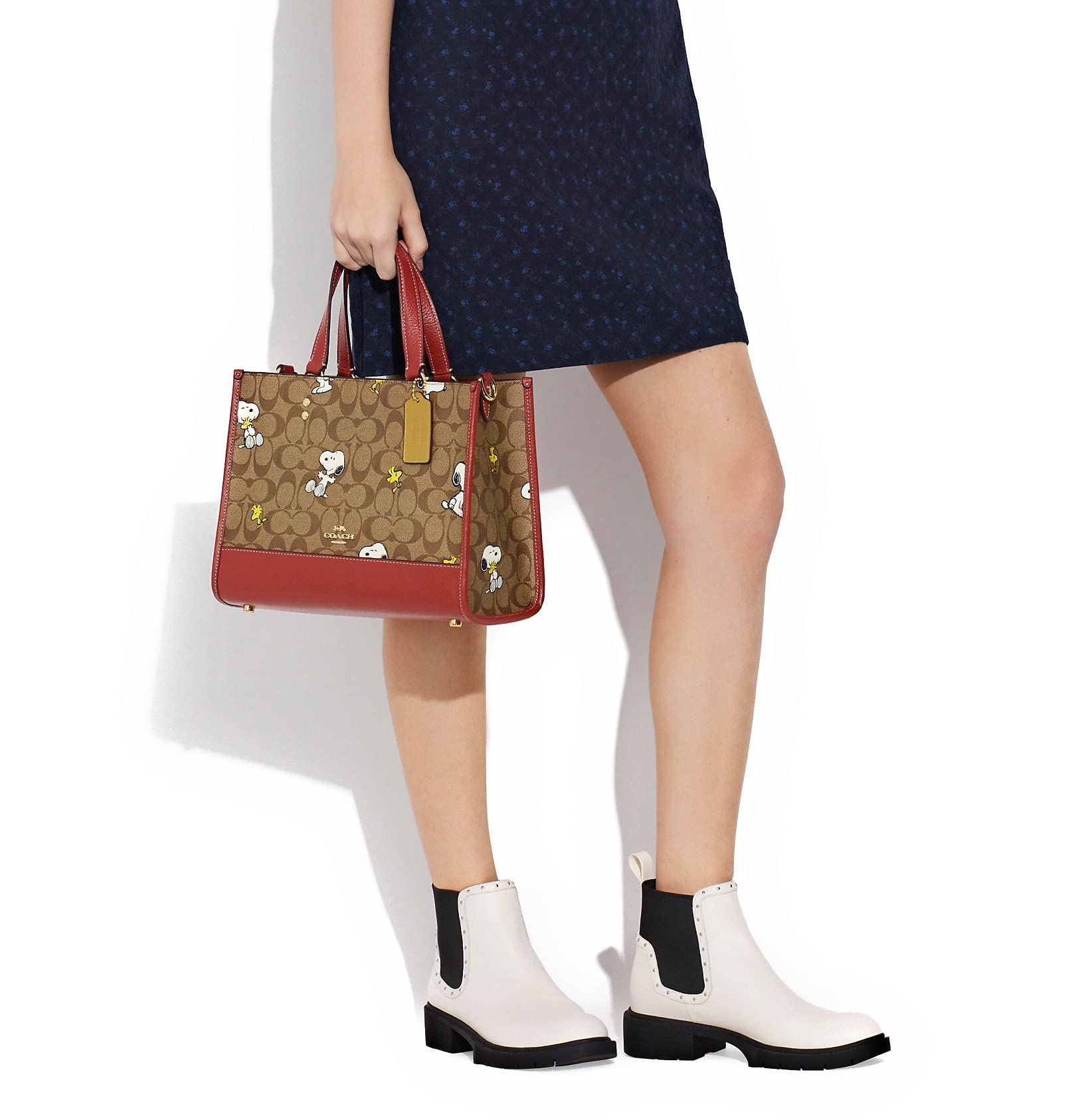 Coach Women's Dempsey Carryall (IM/Khaki/Redwood Multi With Snoopy Woodstock Print - Peanuts)
