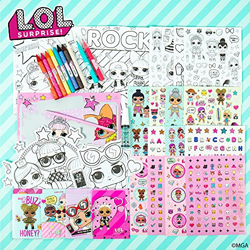 L.O.L. Surprise! Creativity Case by Horizon Group USA,Create, Play & Store,DIY Activity Case Including Paper Dolls,Coloring Pages,Makers,Crayons,Glitter Glue,Scratch Art,Stickers & More.Hot Pink
