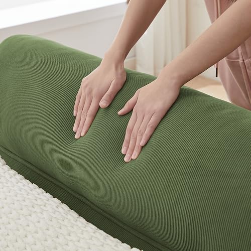 Convertible Sofa Bed Adjustable Sleeper Loveseat Couch Modern Corduroy Upholstered Recliner Reversible Love Seat Folding Daybed , Detachable Sofá into 2 Singel Chairs with Wooden Legs & USB Ports