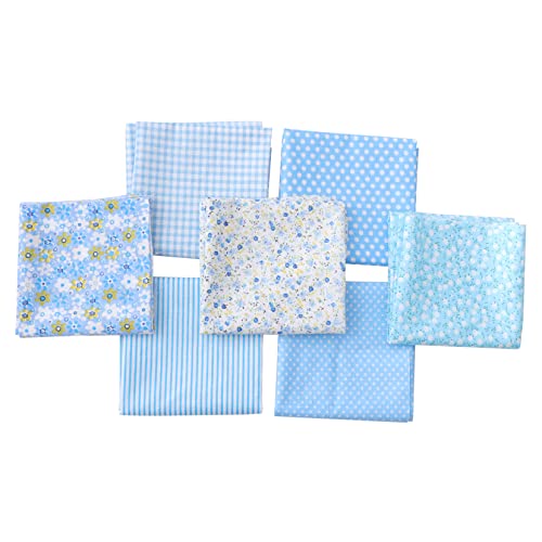 JEWEDECO 7pcs Cotton Bed Sheets Quilting Fabric Cotton Percale Sheets Fabric Patchwork Craft Precut Fabric Squares Craft Fabric Scraps Scrapbook Crafts Cloth Manual Leftovers