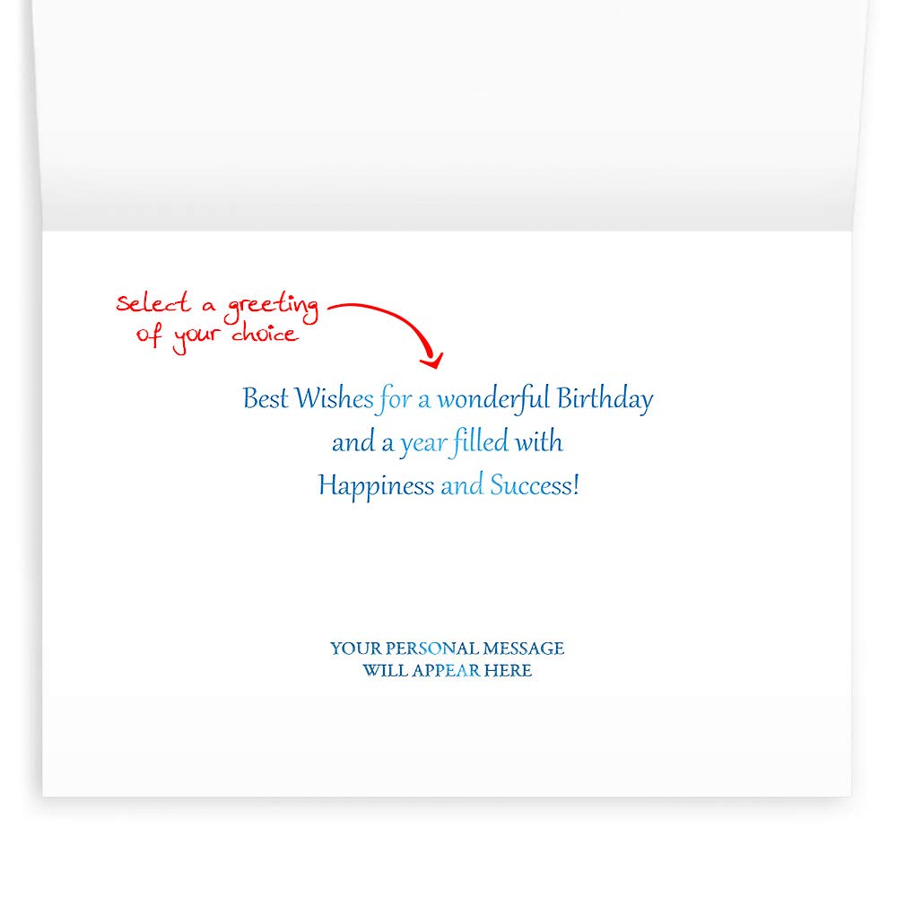 The Gallery Collection, 25 Personalized Birthday Cards with Foil-Lined Envelopes (Happy Birthday Sparkle), For Business or Consumer