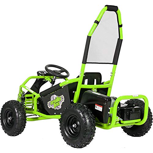 MotoTec Mud Monster Kids Electric 48v 1000w Go Kart Full Suspension Green