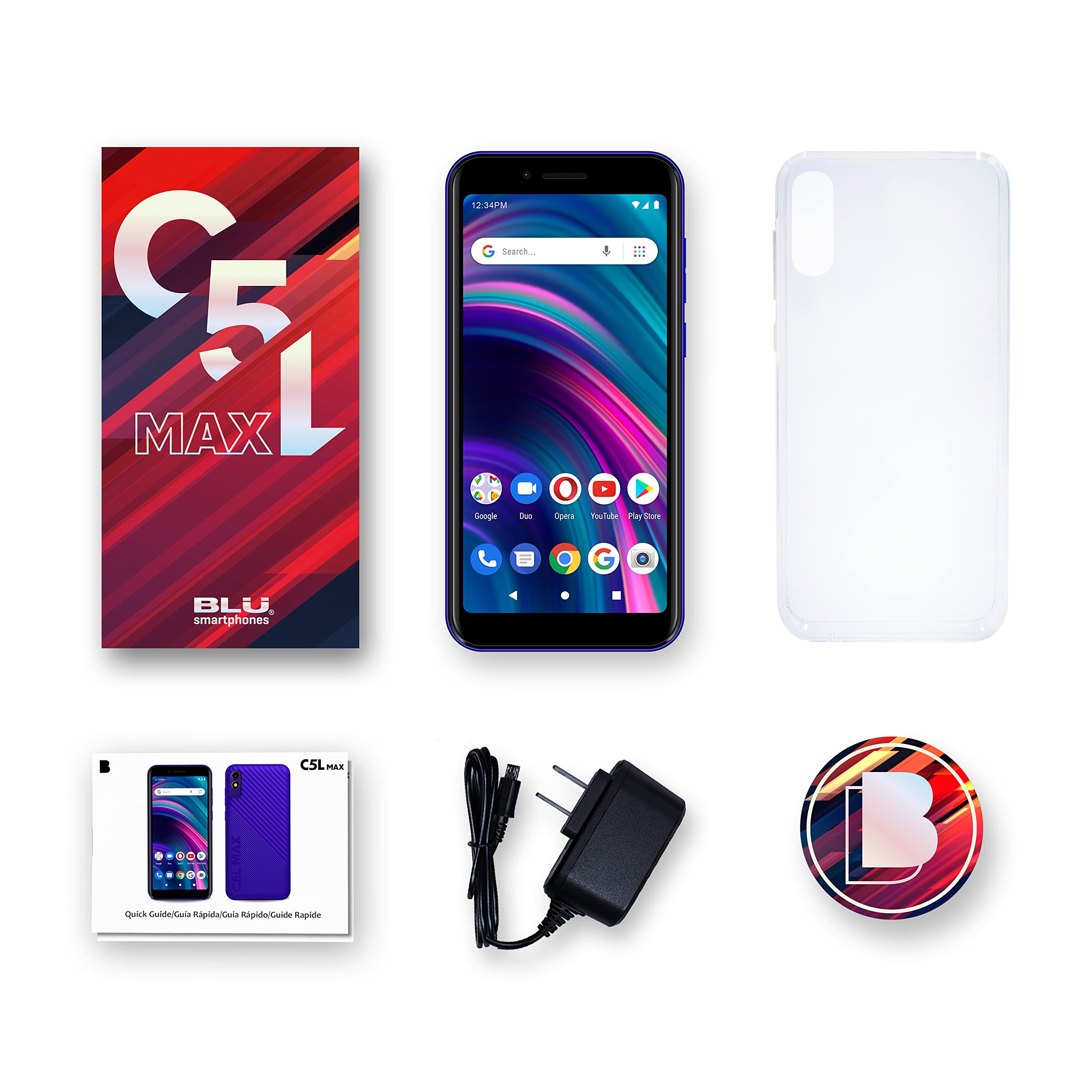 BLU C5L MAX | 2023 | All-Day Battery | Unlocked | 5.7” Display | 16/2GB |US Version | US Warranty | Black