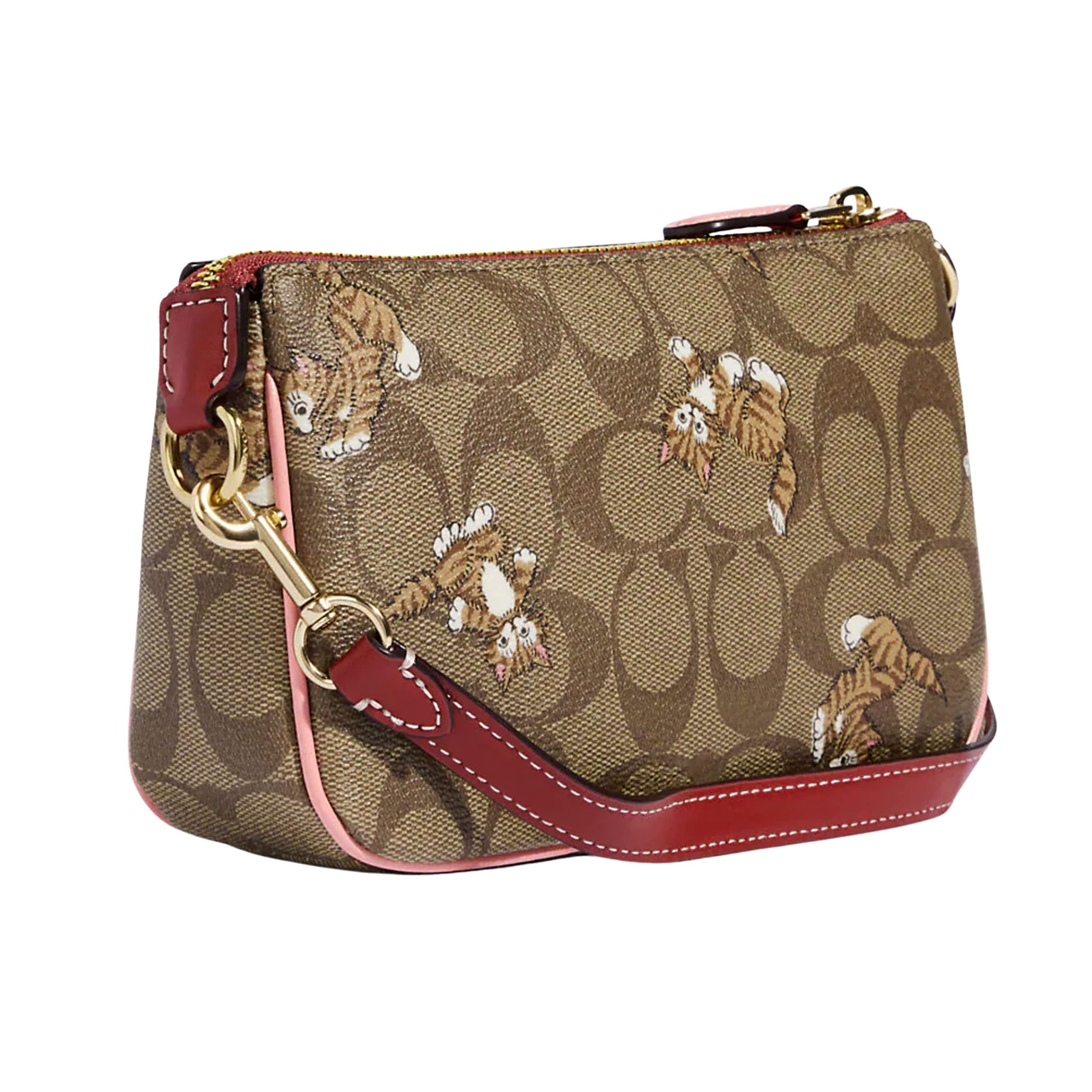 Coach Women's Nolita 19 Bag Purse (Signature Canvas - khaki Kitten)